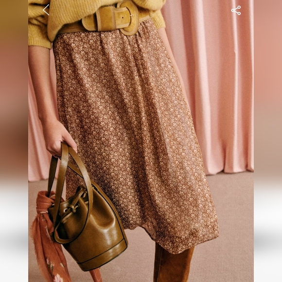 Sezane | Skirts | Sezane Maria Pink Floral Skirt | Poshmark